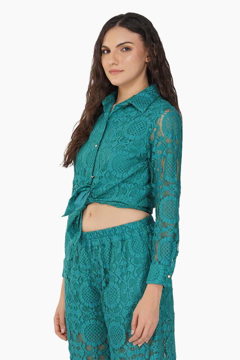 Turquoise Mesh Co-ord set – bohogirl.in